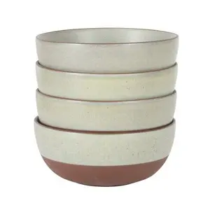 GIBSON ELITE William Crest 4-piece Reactive Glaze Stoneware Cereal Bowl Set - Sage