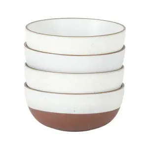 GIBSON ELITE William Crest 4-piece Reactive Glaze Stoneware Cereal Bowl Set - White