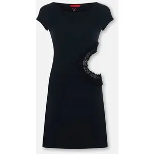 PCFG Daydreamers Short Sleeve Lace Detail Mini Dress - Black