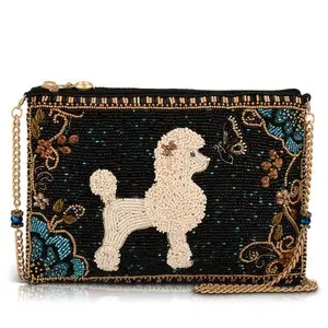 MARY FRANCES ACCESSORIES Beaded Poodle Mini Handbag - Black