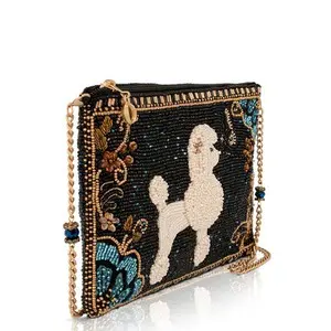 MARY FRANCES ACCESSORIES Beaded Poodle Mini Handbag
