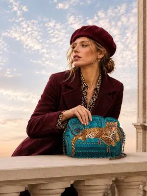 MARY FRANCES ACCESSORIES Lazy Leopard Handbag