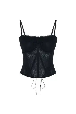 PCFG Daydreamers Structured Lace Corset - Black
