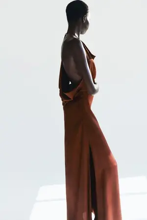 H&m Satin Halterneck Dress