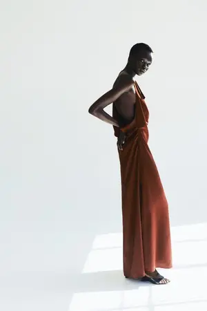 H&m Satin Halterneck Dress