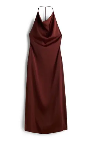H&m Satin Halterneck Maxi Dress