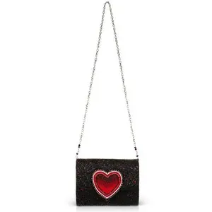 MARY FRANCES ACCESSORIES True Love Beaded Heart Handbag