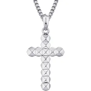 MICHAEL M 3d Tetra Cross Pendant - Silver