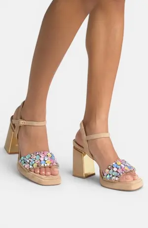 ALMA EN PENA Sandal Wide Rhinestones Strap