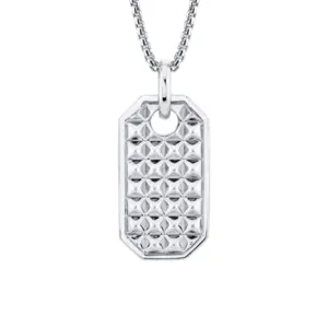 MICHAEL M Tetra Dog Tag Pendant - Silver