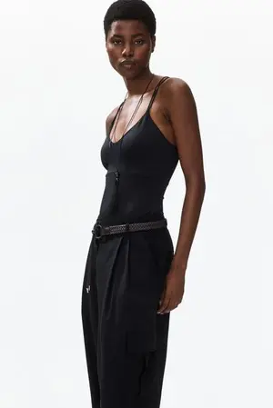 H&m Belted Barrel Trousers - Black