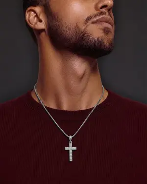 MICHAEL M Tetra Cross Pendant Necklace