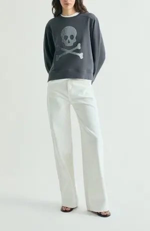 SCALPERS Skull Glitter Sweatshirt - Darkgrey