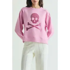 SCALPERS Skull Glitter Sweatshirt - Pink