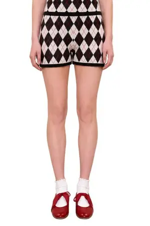 PCFG Daydreamers Argyle Knit Mini Shorts