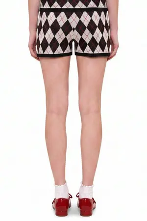 PCFG Daydreamers Argyle Knit Mini Shorts
