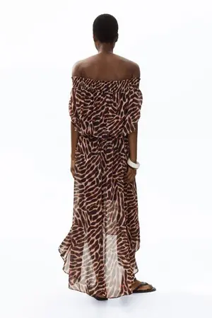 H&m Off-the-shoulder Chiffon Dress