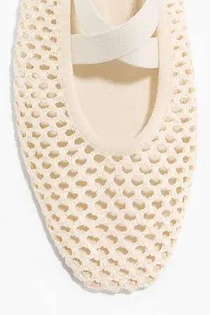 H&m Braided Ballet Flats With Crossover Straps - Light Beige