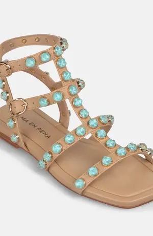 ALMA EN PENA Flat Studded Strappy Al