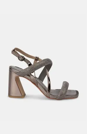 ALMA EN PENA Mirror Heeled Sandal - Metallic Silver