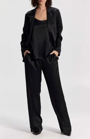 Ronen Chen Satin Blazer - Black