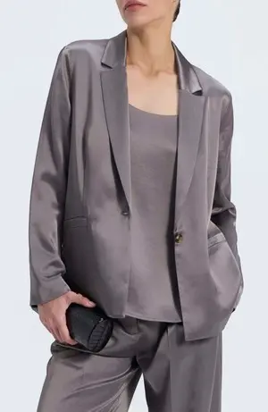 Ronen Chen Satin Blazer - Grey