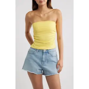 PACSUN Ophelia Ruched Tube Top - Yellow