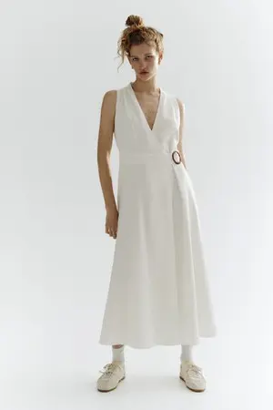 H&m Linen-blend Wrap Dress
