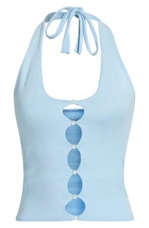 PACSUN Melina Cutout Halter Top - Blue