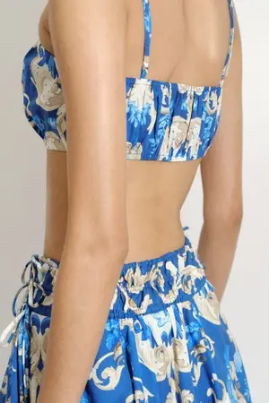 H&m Gathered Poplin Crop Top