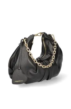 Pretty Ballerinas Croissant Bag With Bow Detail And Chain Strap - Black