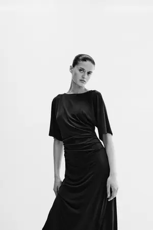 H&m Draped T-shirt Dress - Dark Brown