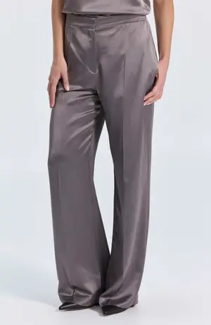 Women's Satin Wide Leg Pants