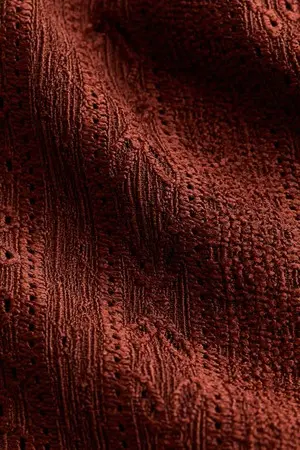 H&M Mama Lace-look Jersey Trousers - Rust Brown