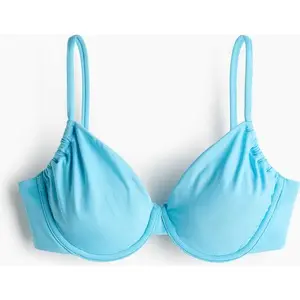 H&m Ruched Underwire Bikini Top - Turquoise
