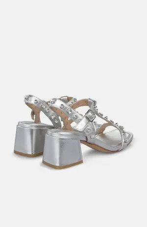 ALMA EN PENA Metallic Sandal Rhinestones