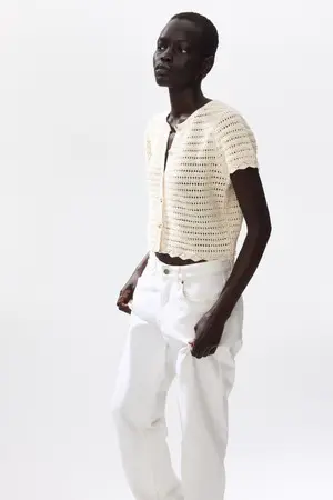 H&m Pointelle-knit Cardigan