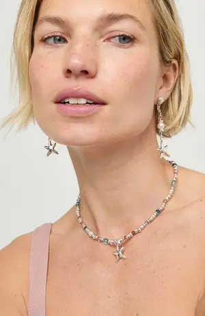 UNODE50 Multicolor Faceted Bead Necklace With Star Charm