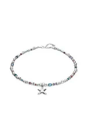 UNODE50 Multicolor Faceted Bead Necklace With Star Charm