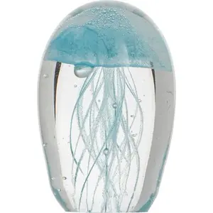 BEACHCOMBERS Light Glass Glowing Jellyfish Decorative Paperweight