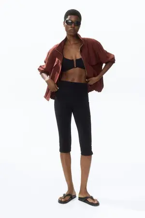 H&m Funnel-collar Jacket - Rust Brown
