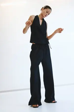 H&m Textured Drawstring Trousers
