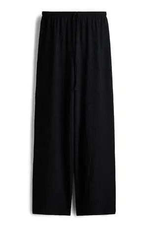 H&m Textured Drawstring Wide-leg Trousers