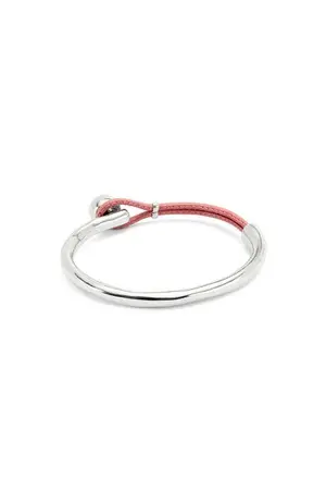 UNODE50 Sterling Plated Semi-rigid Bracelet With Pink Leather
