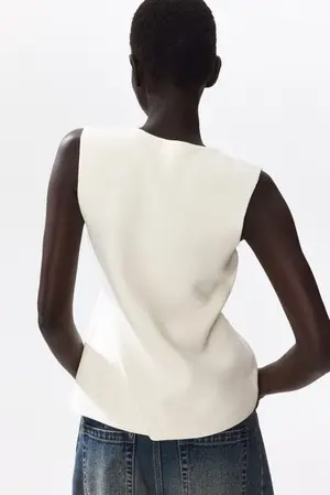 H&m Sleeveless Button-front Top