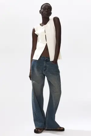H&m Sleeveless Button-front Top