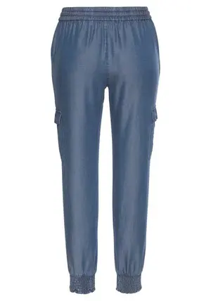 LASCANA Cargo Jogger Pants With Drawstring Waist - Denim