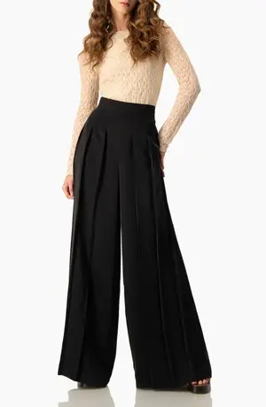 IVONNE Long Sleeve Fitted Crew Neck Stretch Lace Bodysuit
