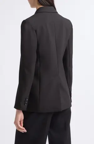 Emporio Armani Black Cady Stretch Crepe Blazer
