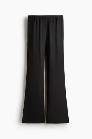 H&M Flared Satin Trousers - Black